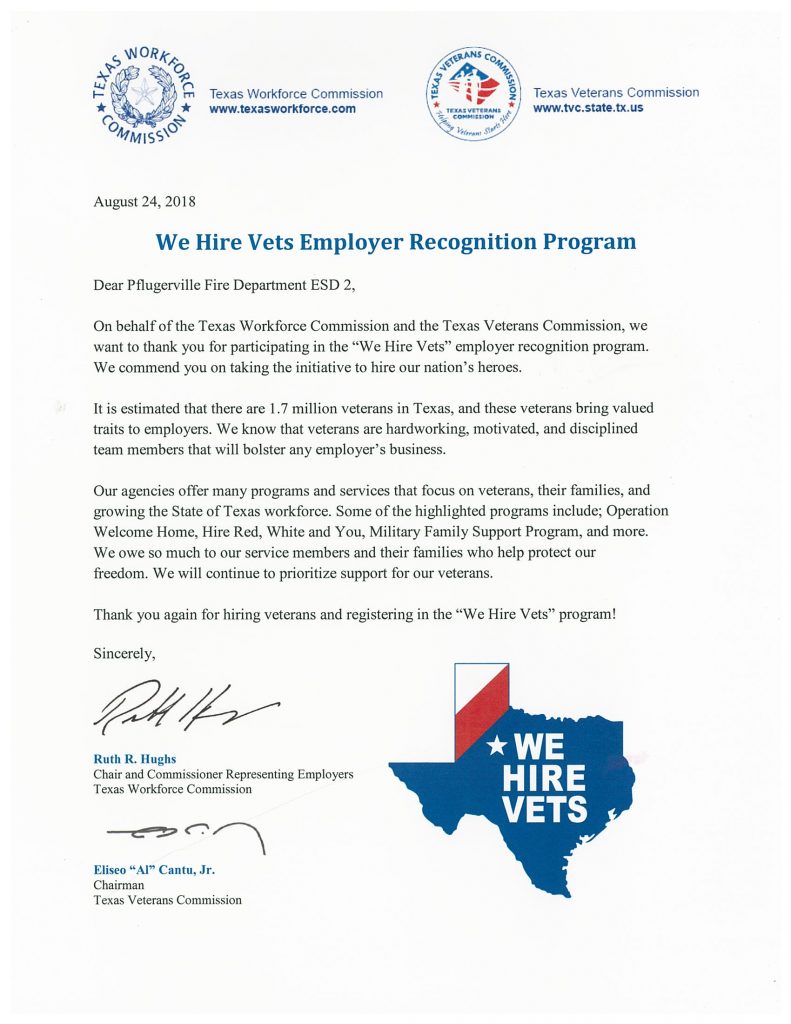 We Hire Vets « Pflugerville Fire Department ESD 2